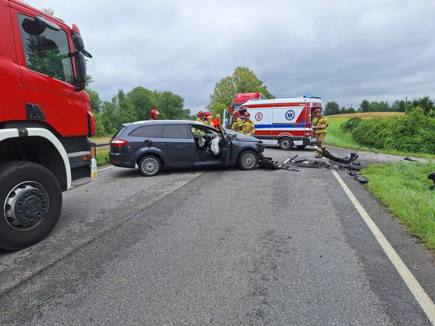 Uwaga - wypadek pod Iławą! Droga krajowa została zablokowana